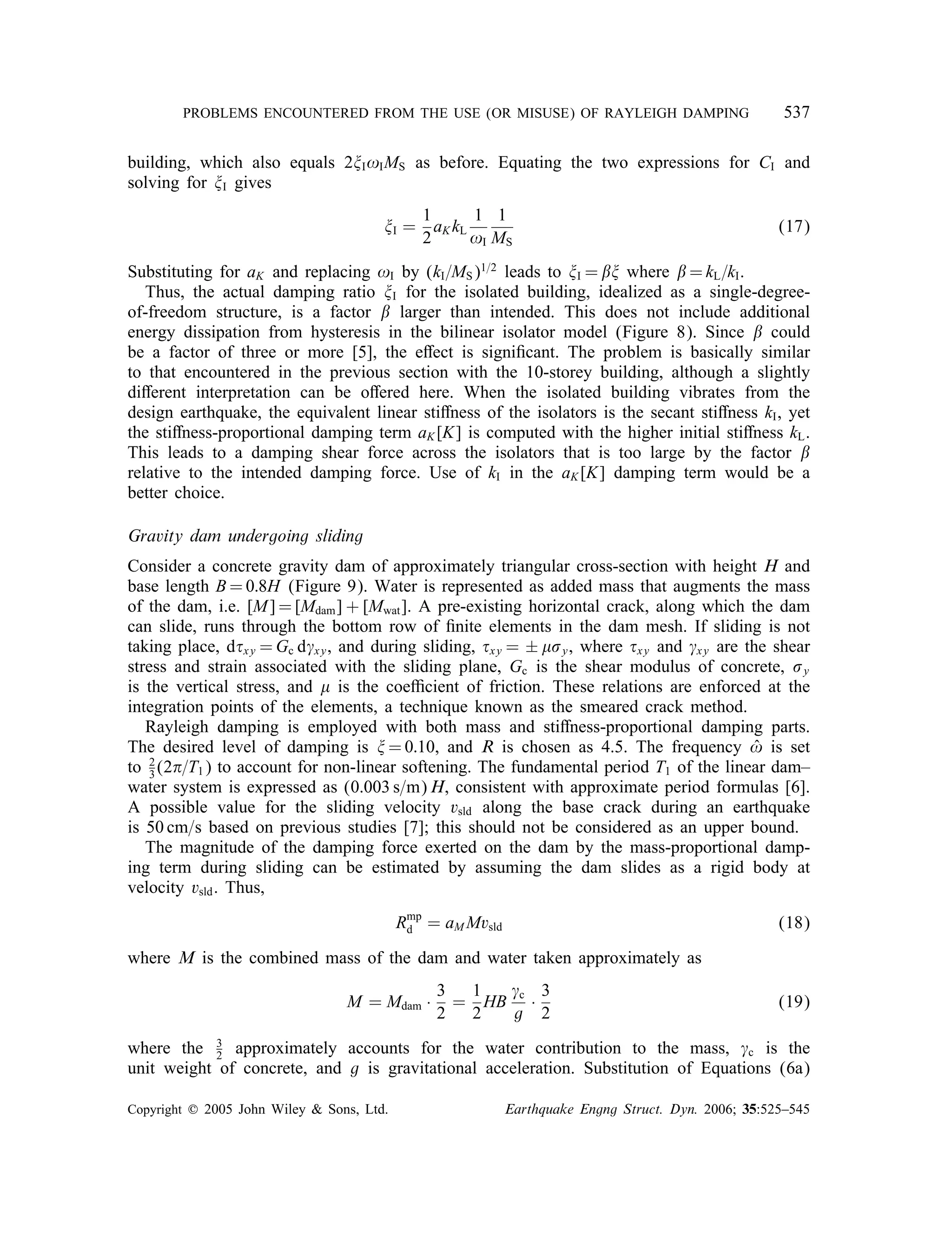 Hall 2006 problems-encounteredfromuserayleighdamping | PDF | Geology | Science