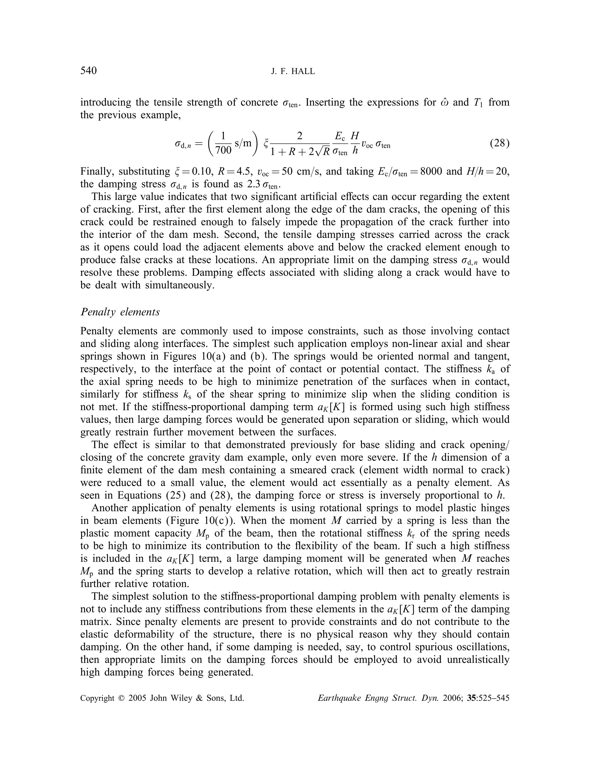 Hall 2006 problems-encounteredfromuserayleighdamping | PDF