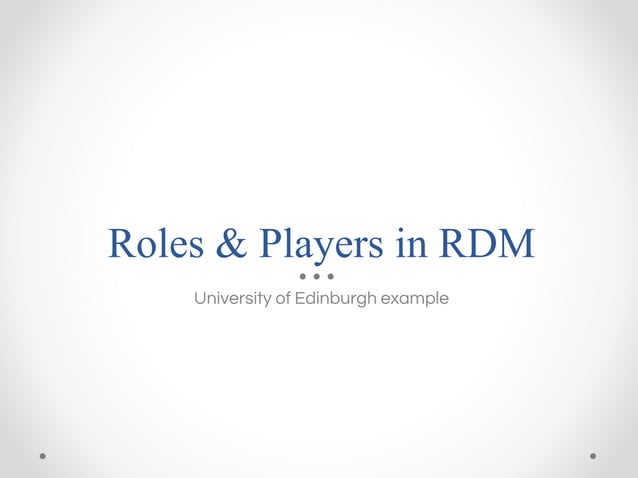 Roles & Skills for RDM | PPTX