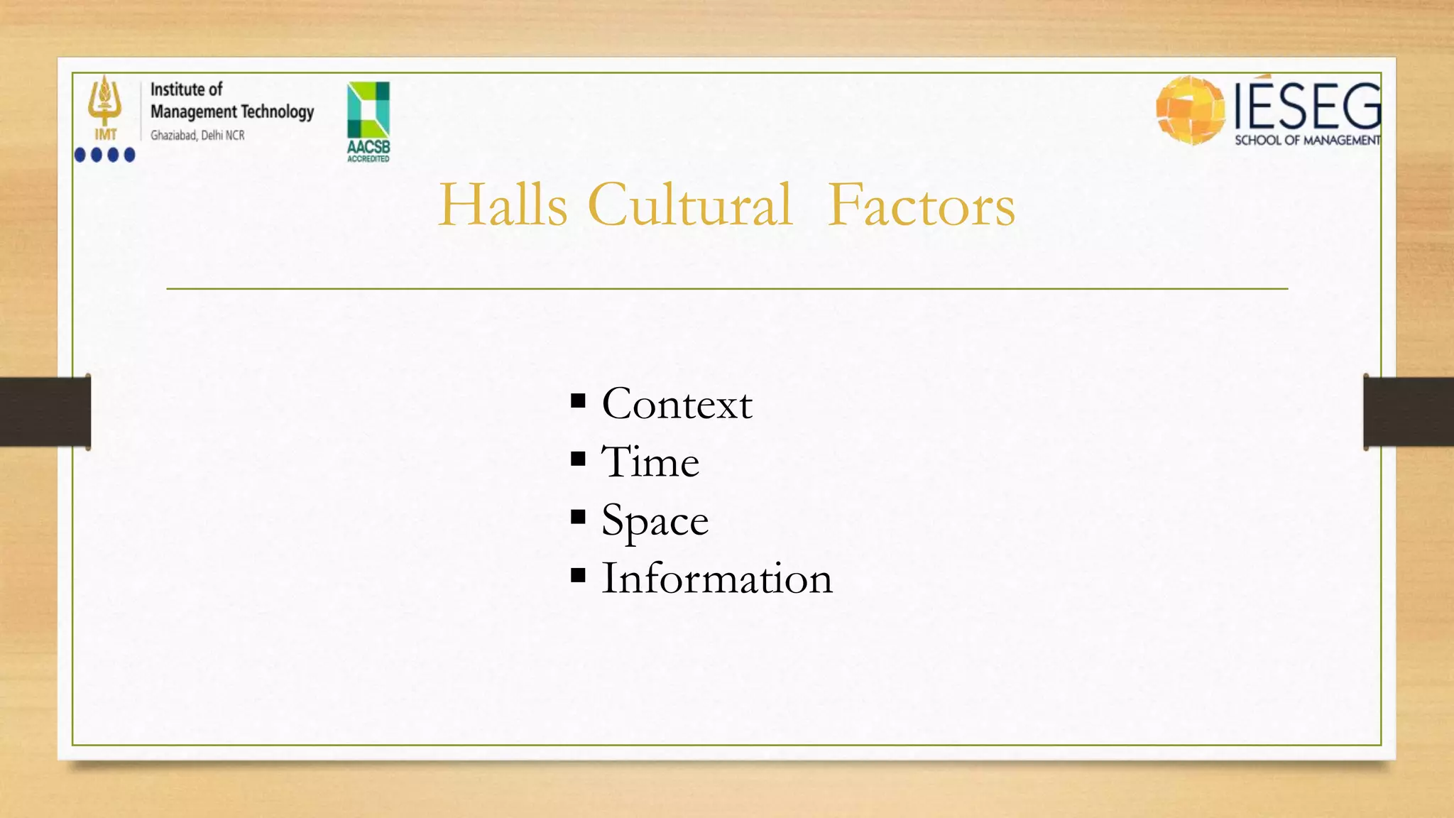 Halls Cultural Framework | PPTX
