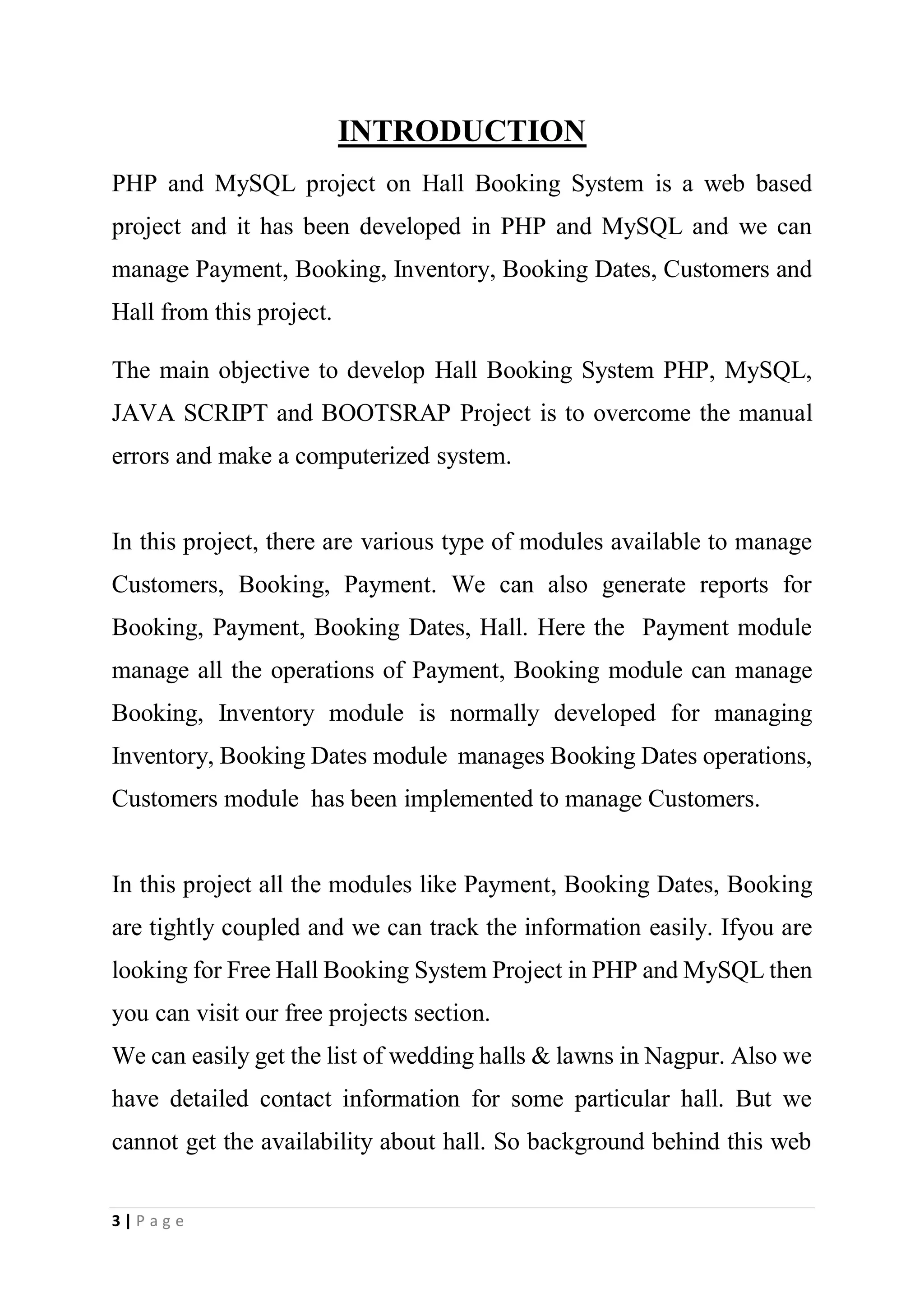 Hall booking system project report .pdf