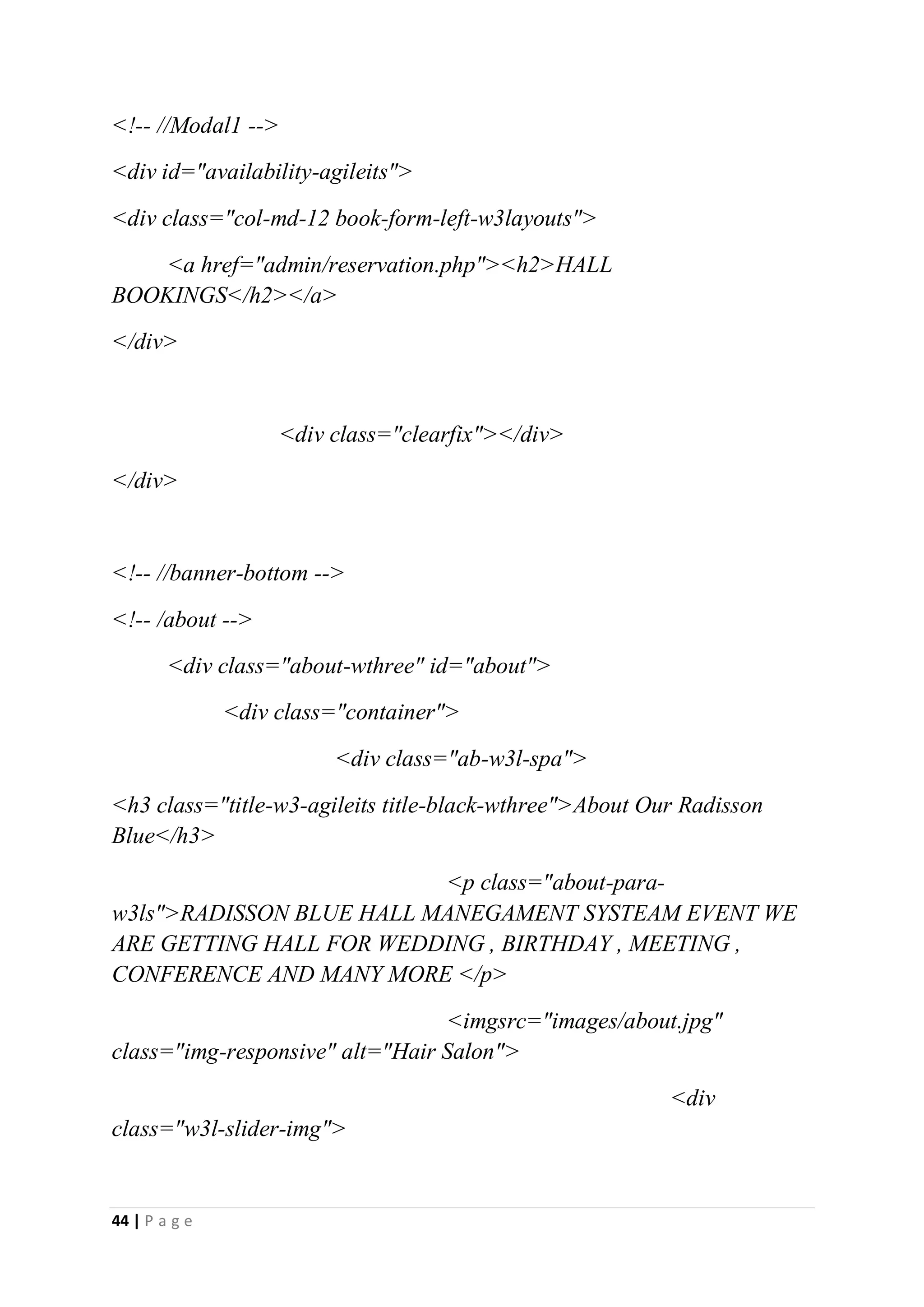 Hall booking system project report .pdf