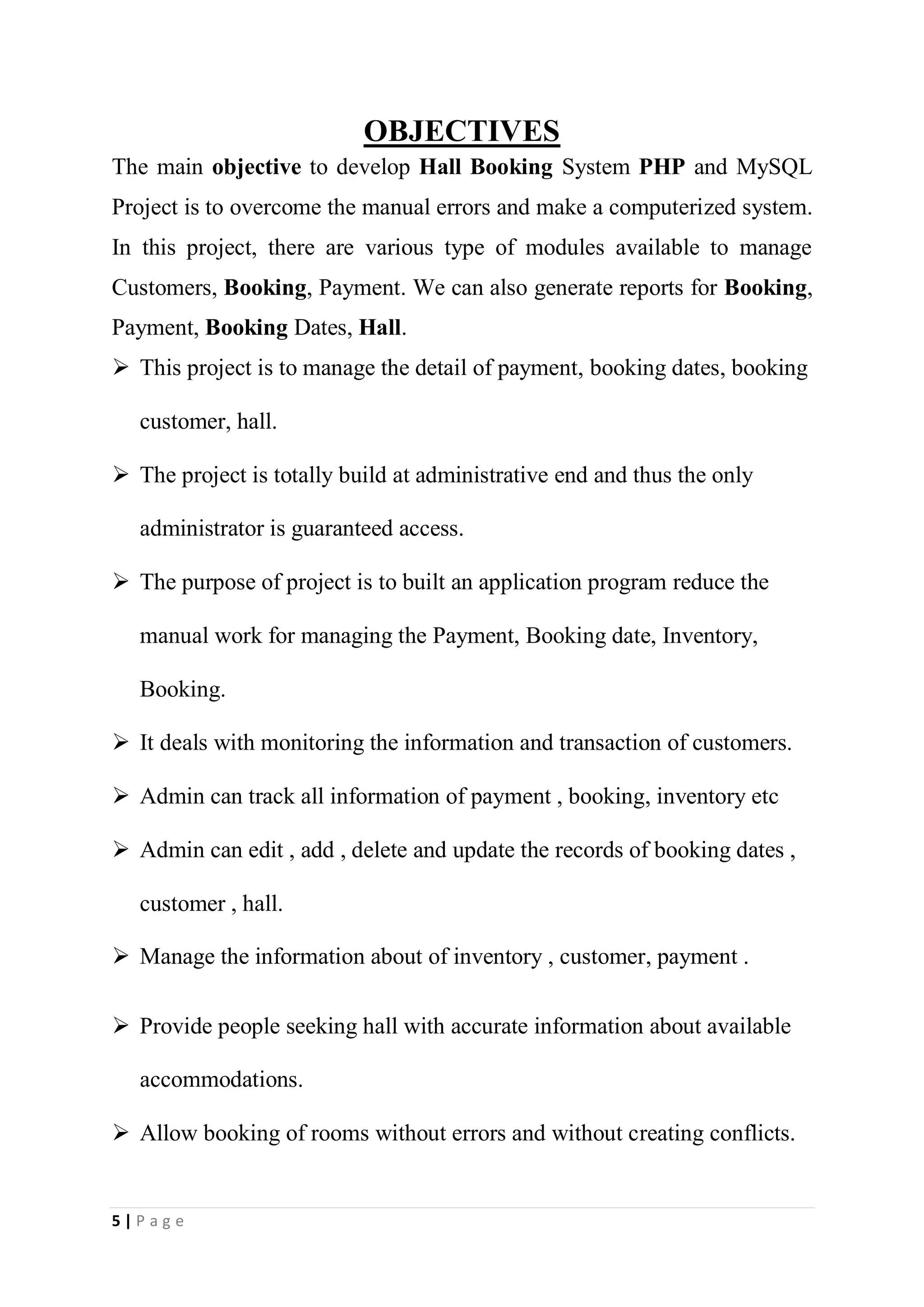 Hall booking system project report .pdf