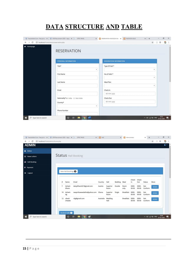Hall booking system project report .pdf