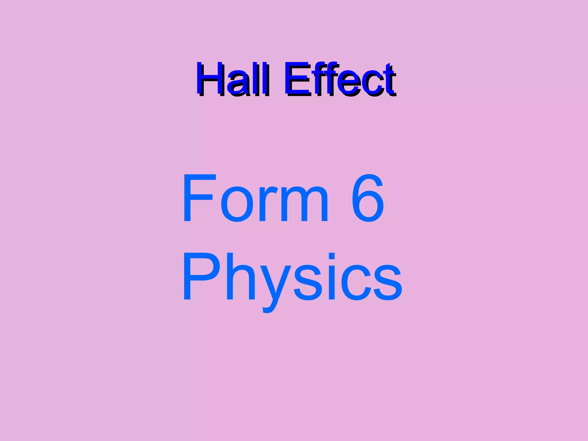 hall effect | PPT