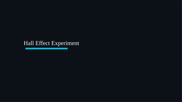 Hall Effect Experiment | PDF | Physics | Science