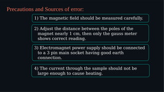 Hall Effect Experiment | PDF