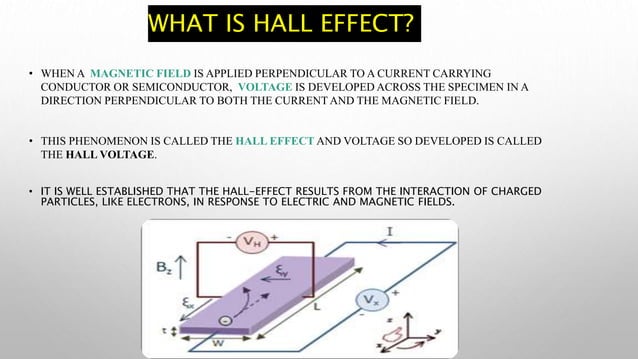 hall effect on hall voltage and formula of voltage | PPTX