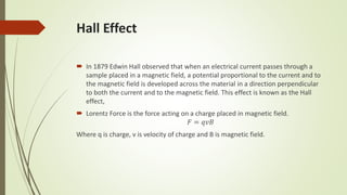 Hall effect | PPTX | Physics | Science