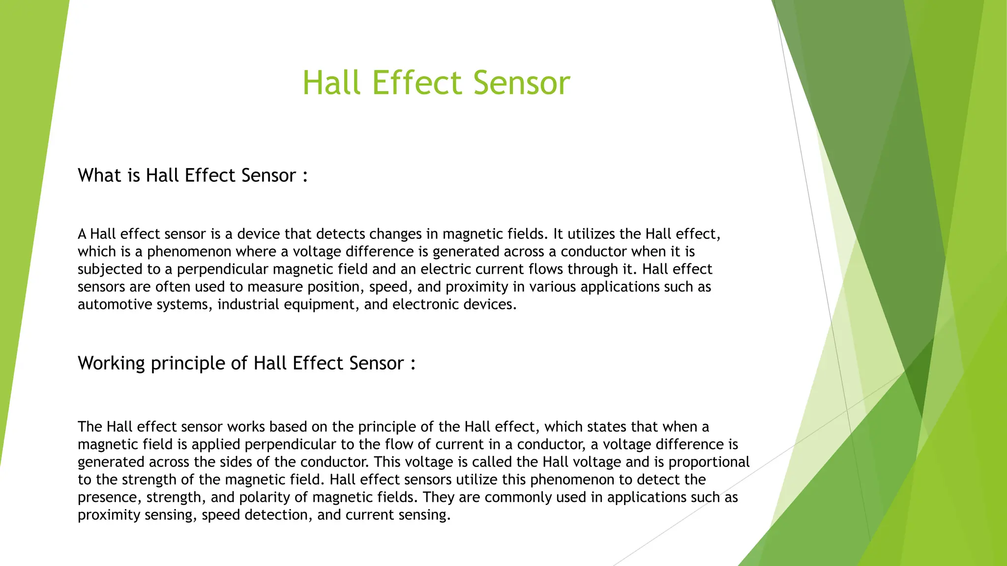 Hall Effect Sensor. Pdf and the uses of hall effect | PDF | Physics ...
