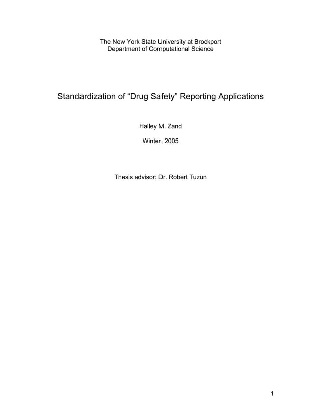 Standardization of “Drug Safety” Reporting Applications-doc file | DOC