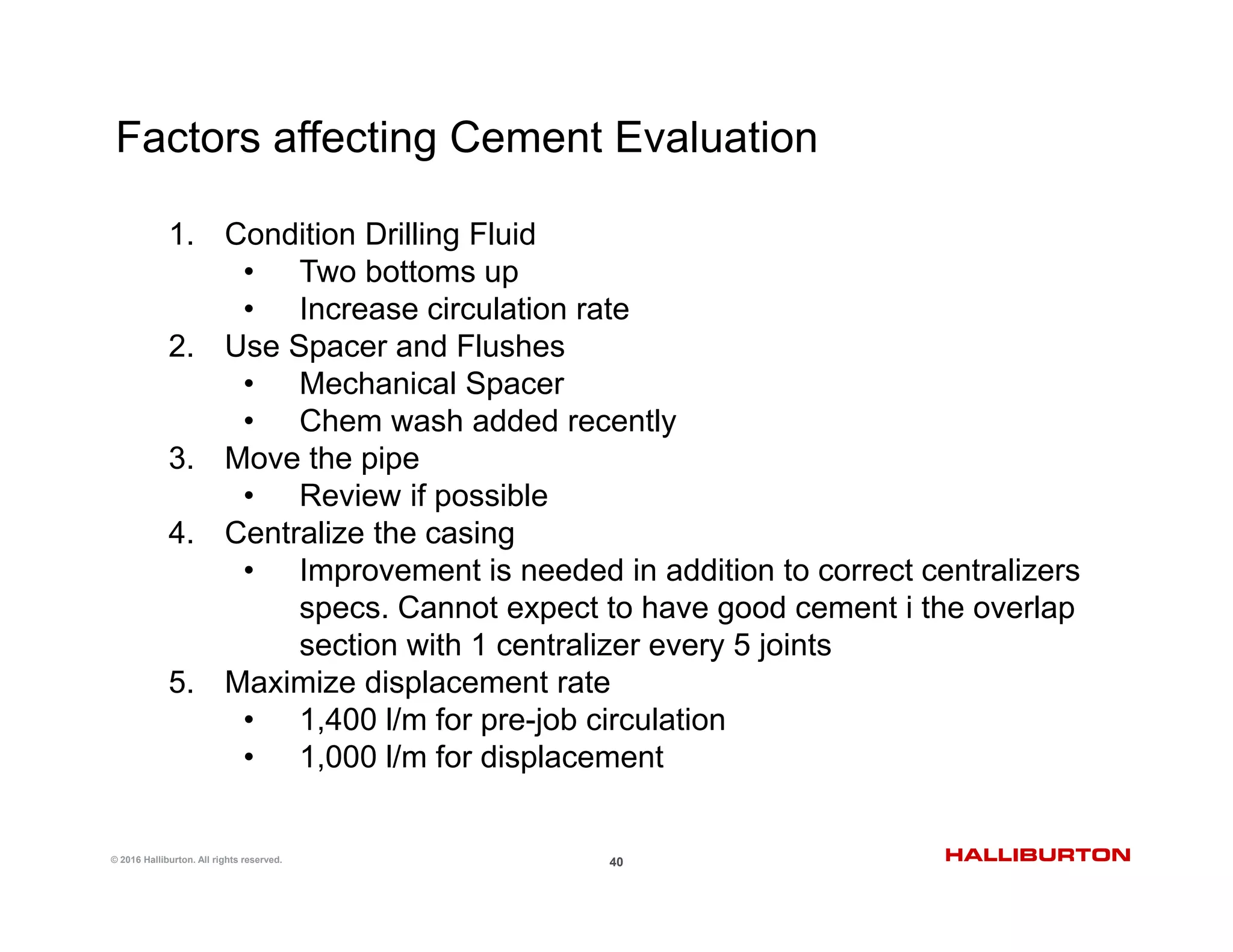 Halliburton cementing presentation | PDF