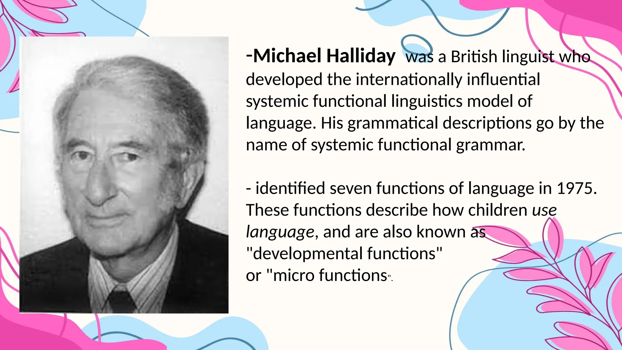 halliday's language function in linguistics.pptx
