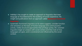 Halliday's model of language and discousre | PPTX