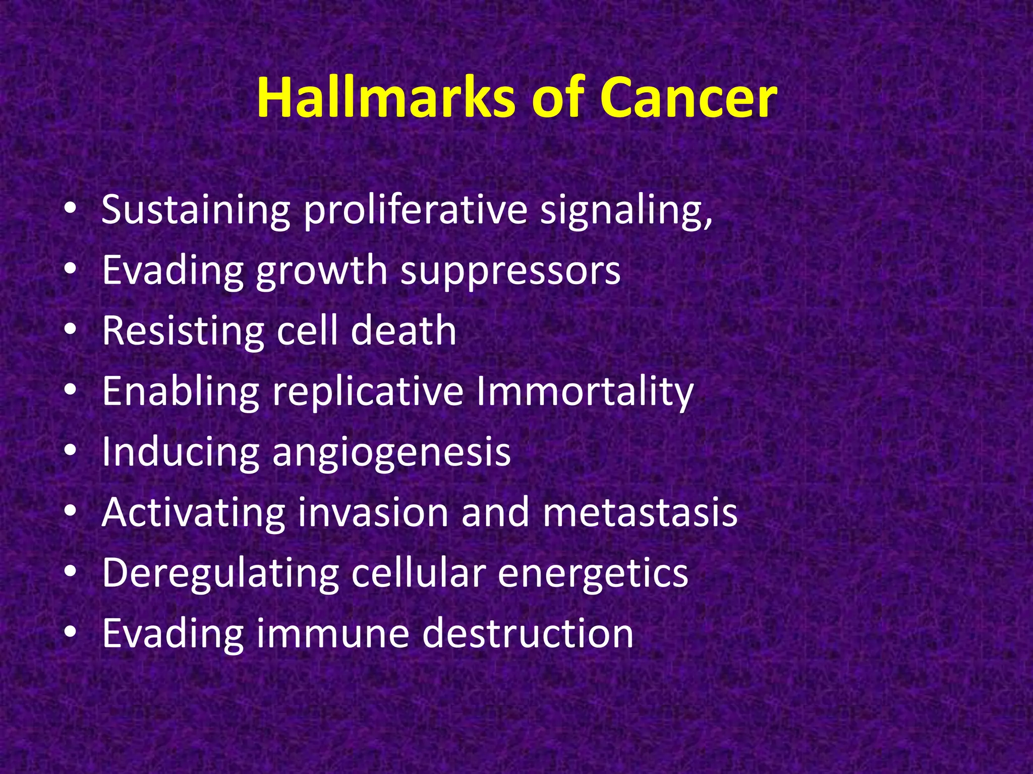 Hallmarks of cancer | PPTX