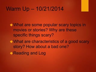 Halloween Warm Ups | PPTX | Screenwriting | Content Production