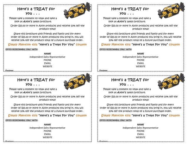 HALLOWEEN TREAT COUPON - Here Is A Treat for You Coupon | PPT