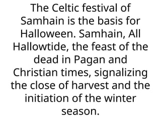 halloween history and origins in form of pptt | PPT