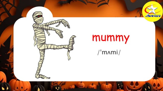 Halloween vocabulary for kids in primary school | PPTX