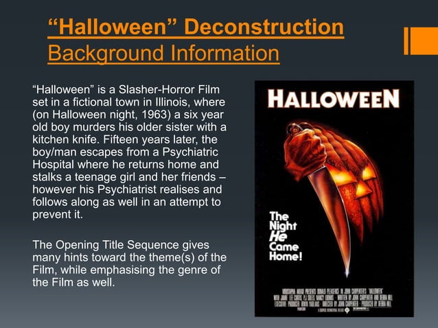 "Halloween" Opening Title Sequence Deconstruction | PPT