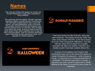 "Halloween" Opening Title Sequence Deconstruction | PPTX
