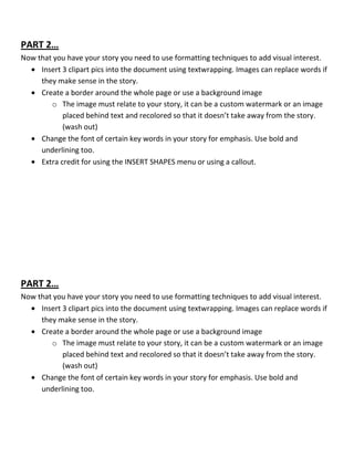 Halloween story instructions | DOCX