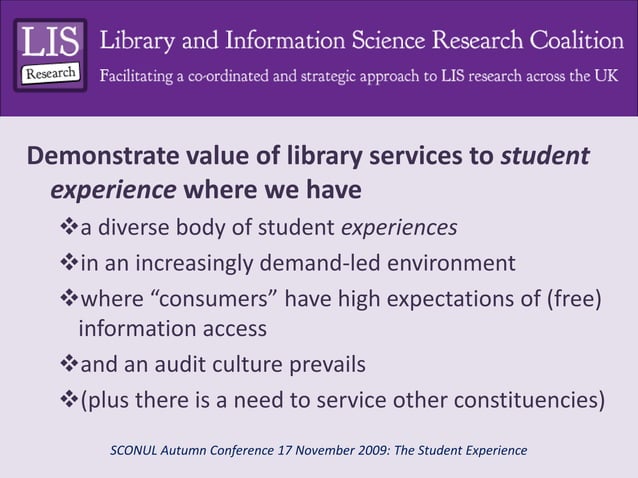 Student experience: LIS research perspective | PPTX