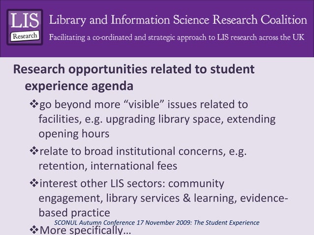 Student experience: LIS research perspective | PPT