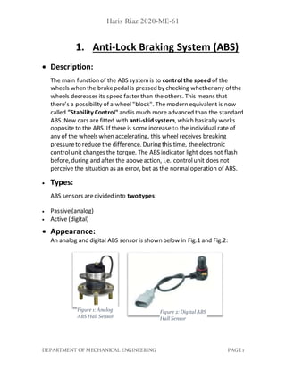 Hall's effect application in Mechanical Engineering | DOCX