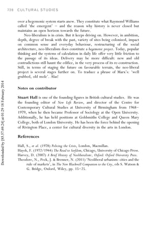 Hall, The neoliberal revolution | PDF