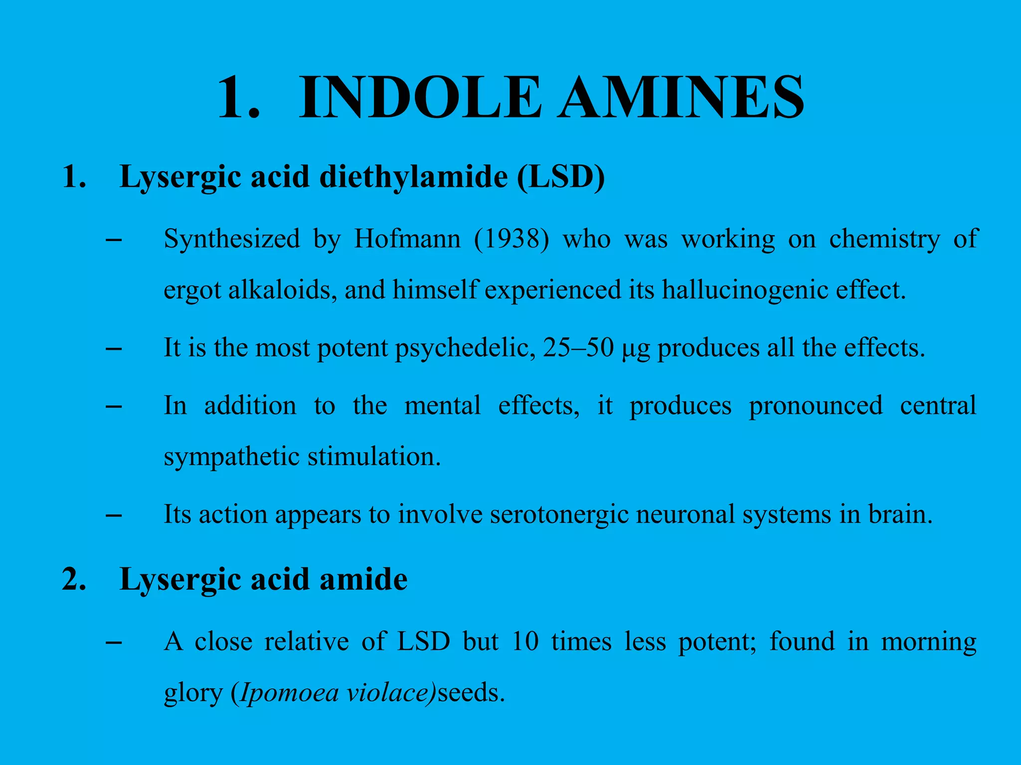 Hallucinogens pharmacology | PPTX