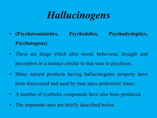 Hallucinogens pharmacology | PPTX