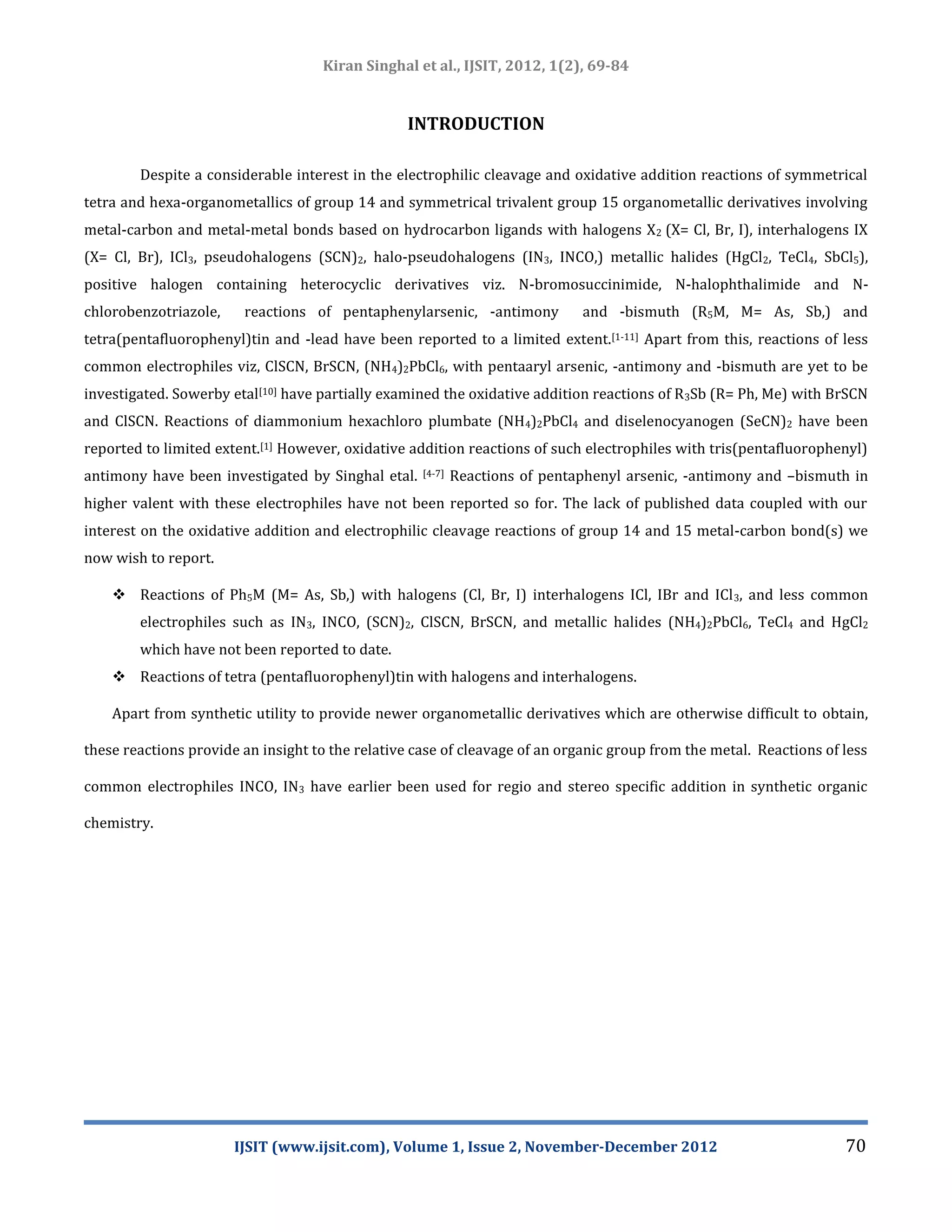 HALO AND PSEUDOHALO-DEMETALLATION IN TETRA AND PENTAORGANOMETAL AND ...