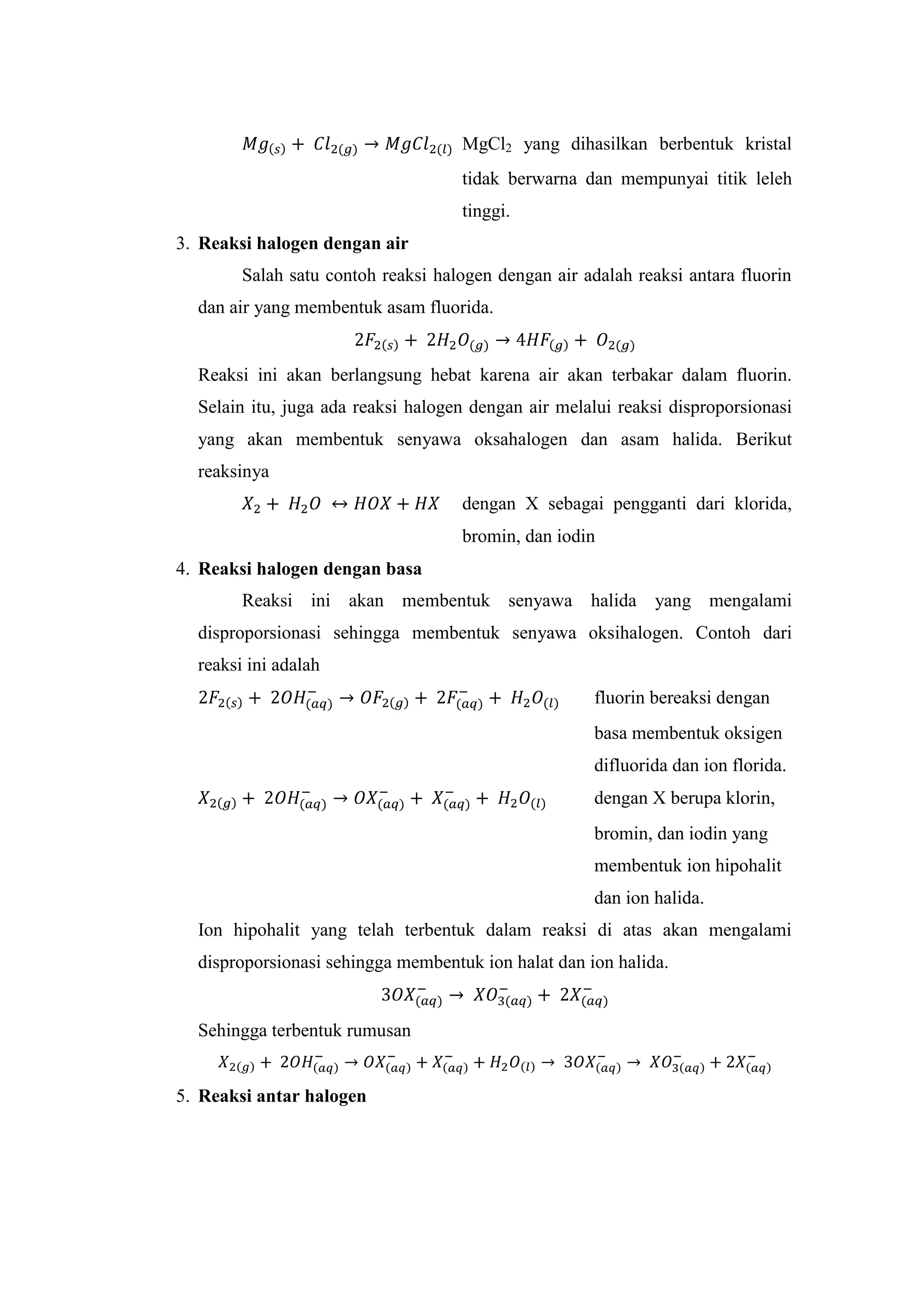 Halogen-Fluorin Klorin Bromin Iodin dan Astatin | DOCX