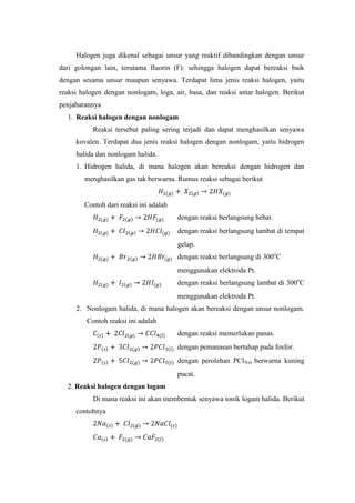 Halogen-Fluorin Klorin Bromin Iodin dan Astatin | DOCX