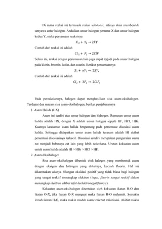 Halogen-Fluorin Klorin Bromin Iodin dan Astatin | DOCX