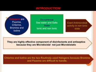 Halogen as disinfectant | PPTX