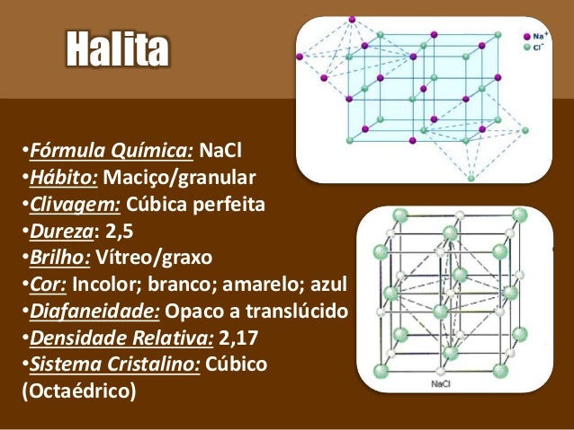 Minerais Halogenetos - Halita e Fluorita