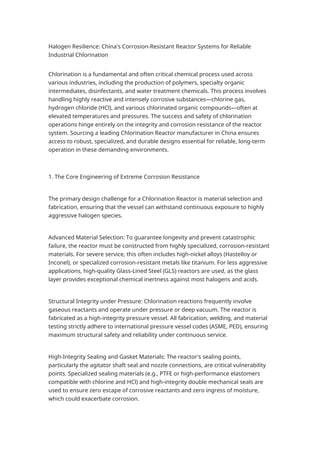 Halogen Resilience China's Corrosion-Resistant Reactor Systems for ...