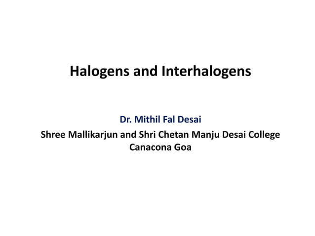Halogens and inter halogen compounds | PPTX