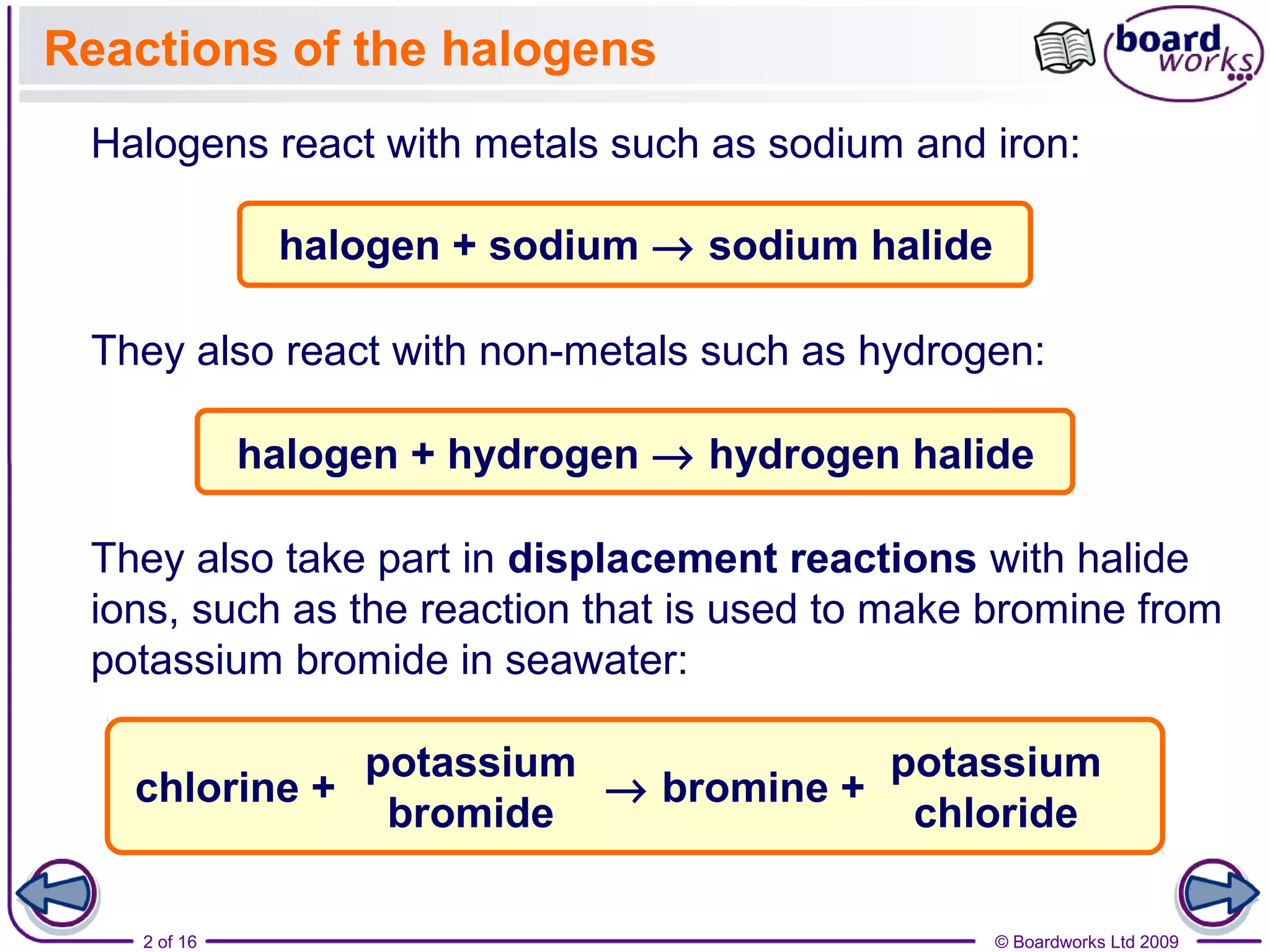 Halogens part 2 chemical properties | PPT