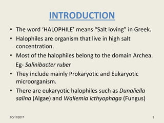 Halophiles by narayan_singh_rajpoot | PPT