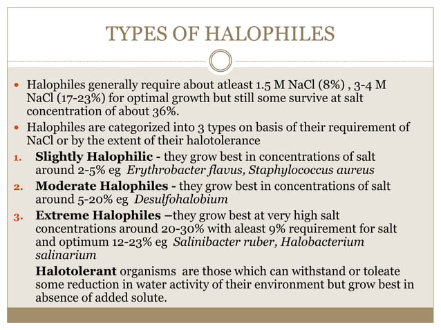 Halophile sfinal.pptx | Biological Sciences | Science