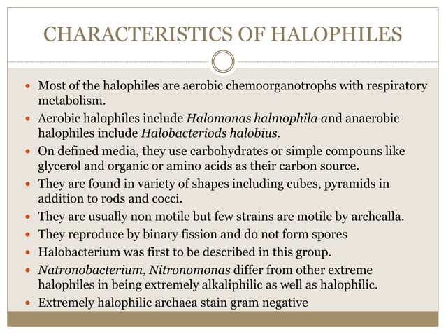 Halophile sfinal.pptx | Biological Sciences | Science