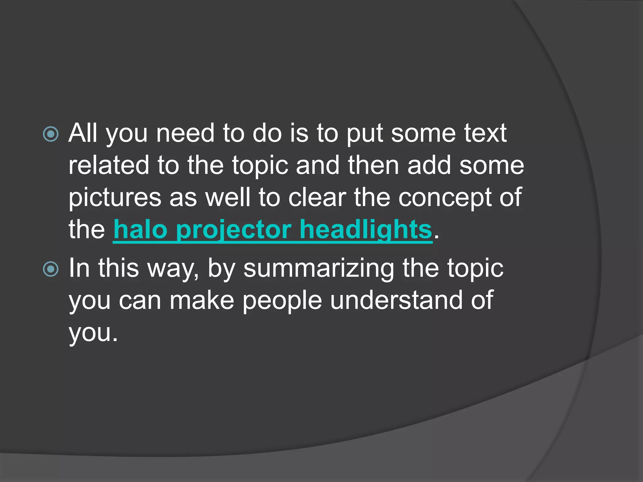 Halo projector headlights | PPTX