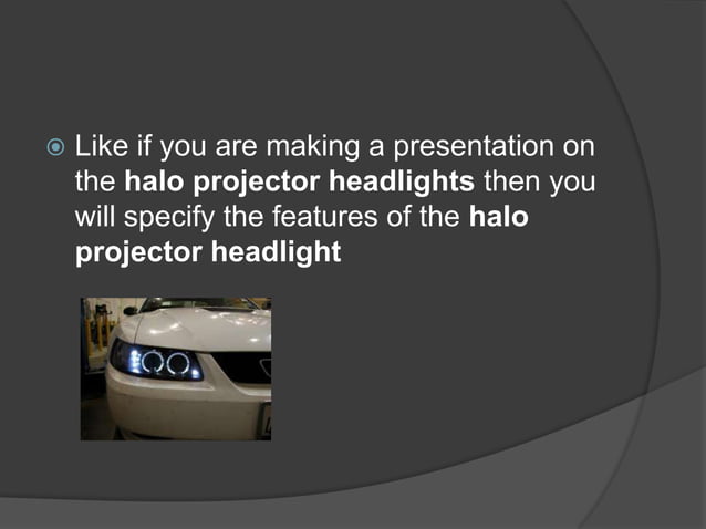 Halo projector headlights | PPTX