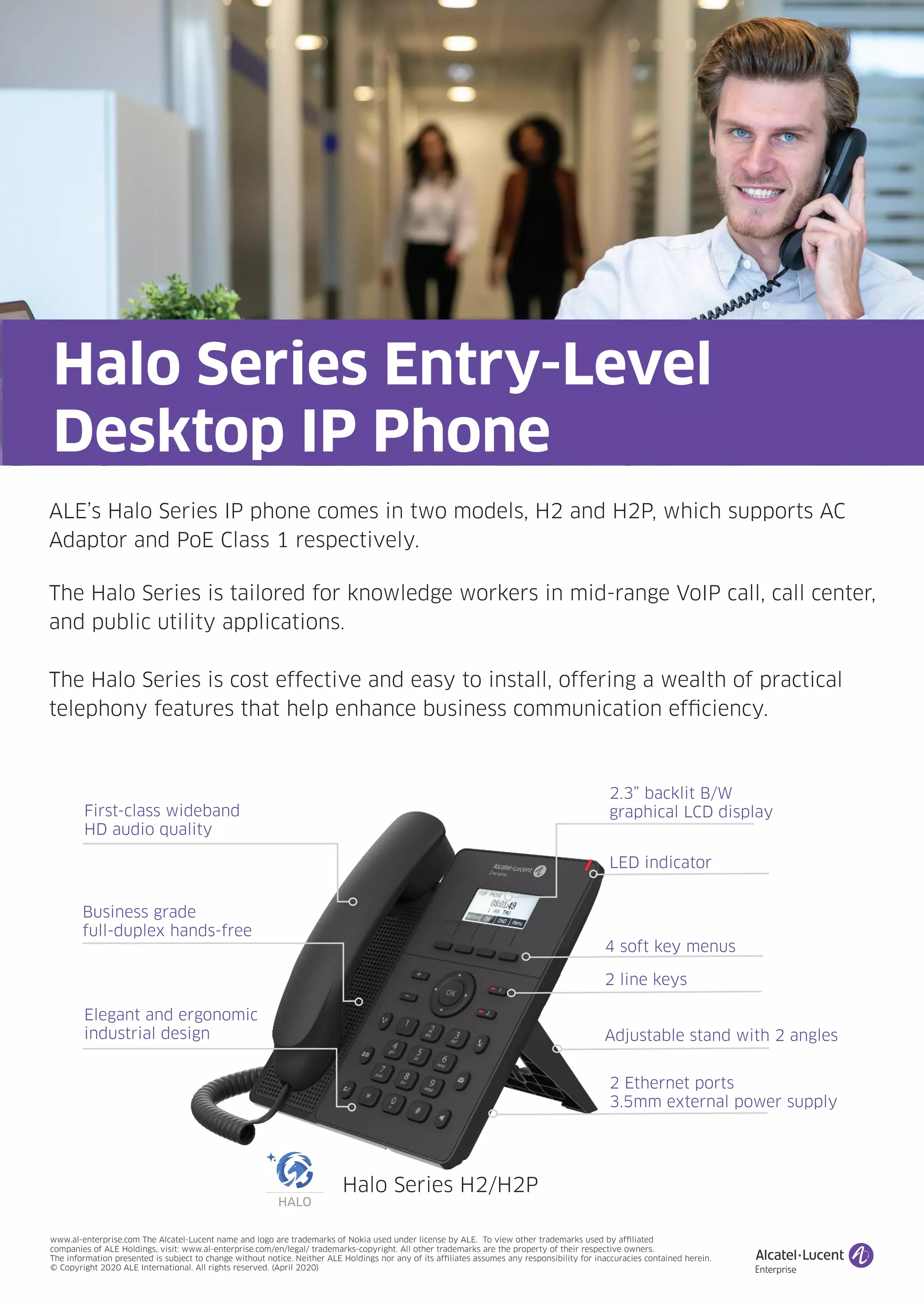 Alcatel-Lucent Enterprise Halo Series IP Phone | PDF