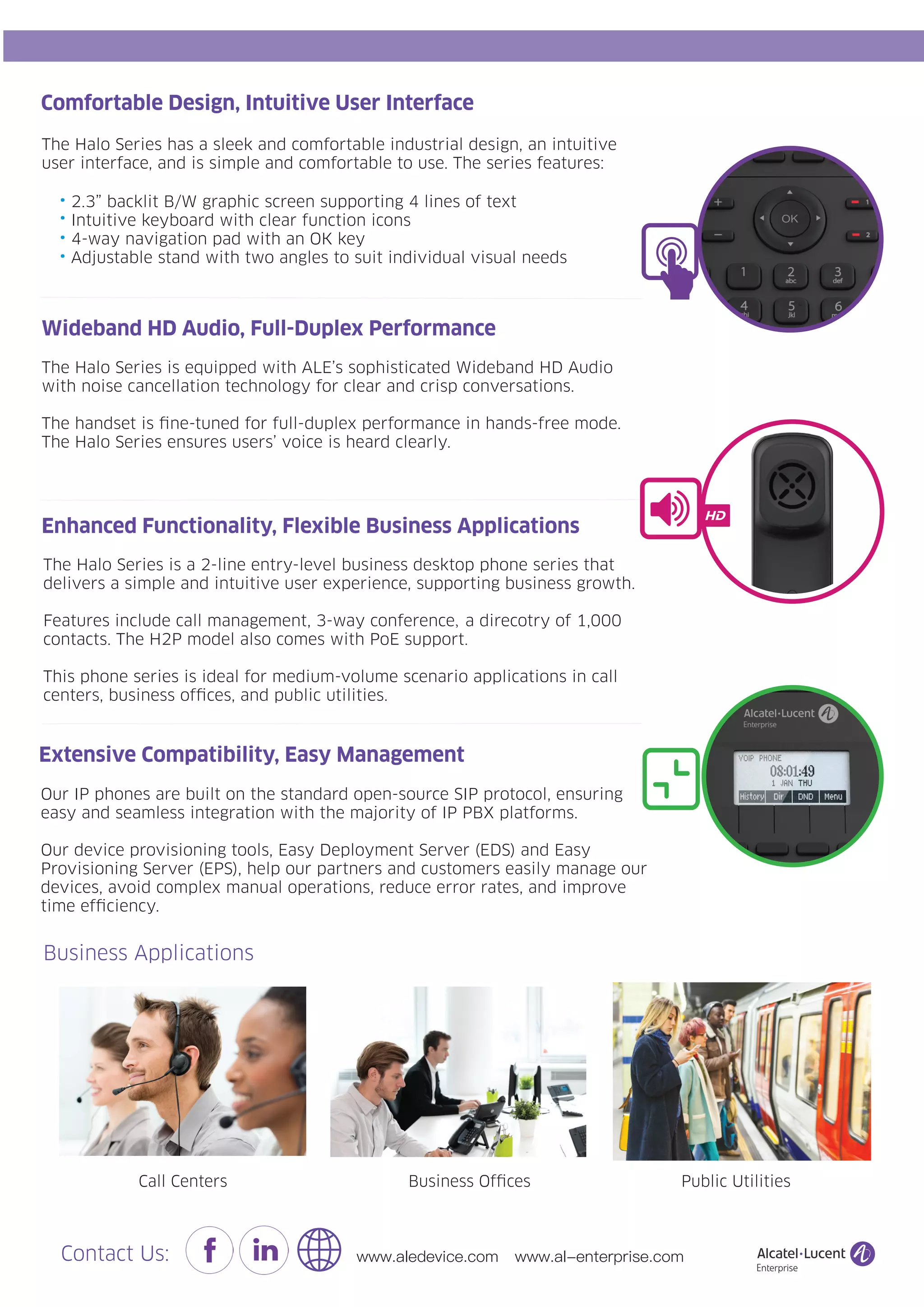 Alcatel-Lucent Enterprise Halo Series IP Phone | PDF