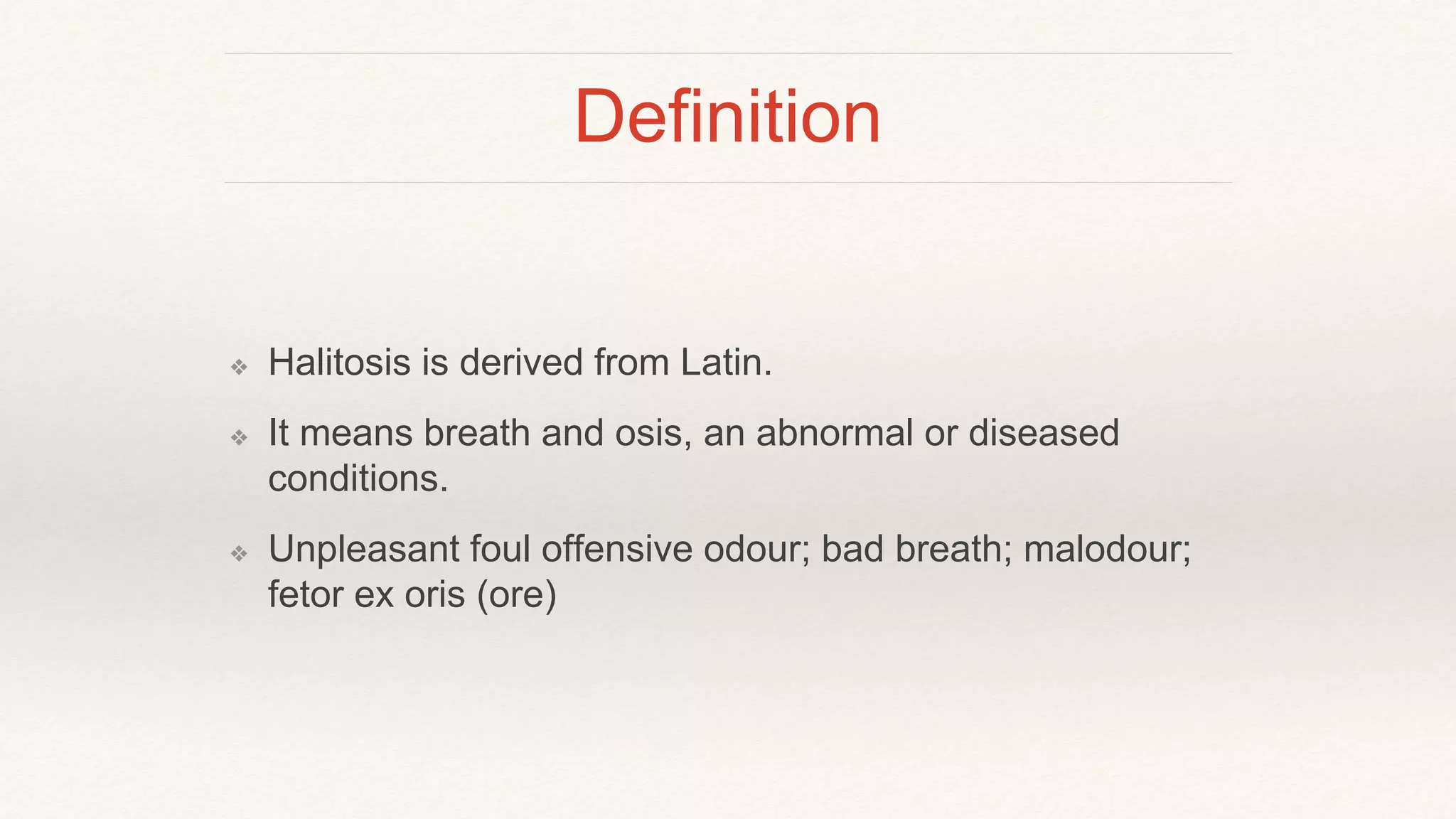 Halitosis | PPTX