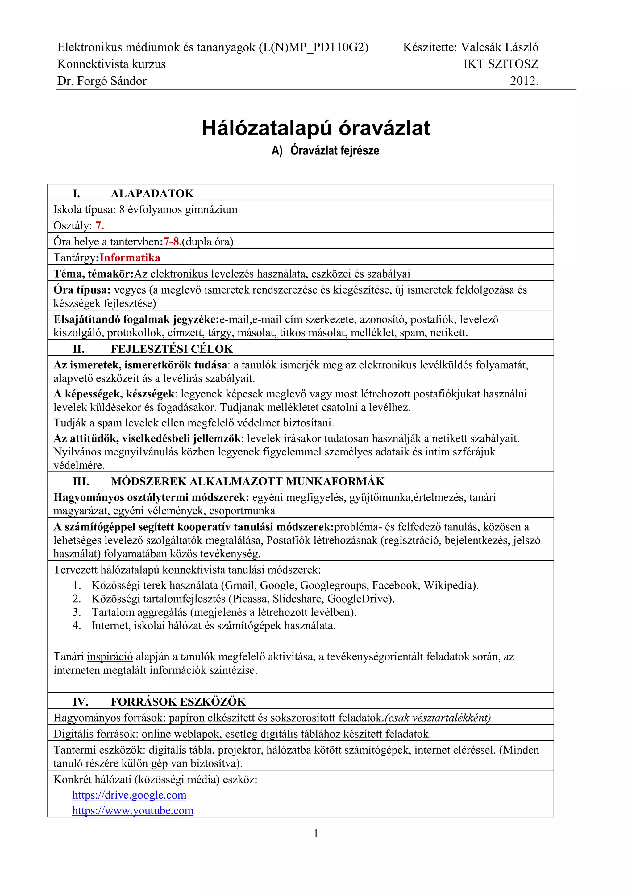 Halozati oravazlat | DOCX